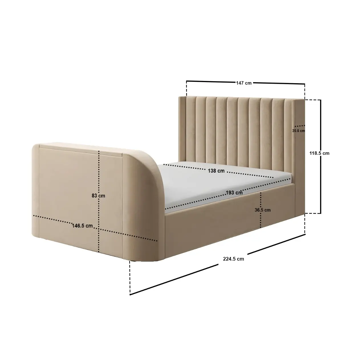 Flair Fallon TV Side Lift Ottoman Bed | Storage Bed Frames
