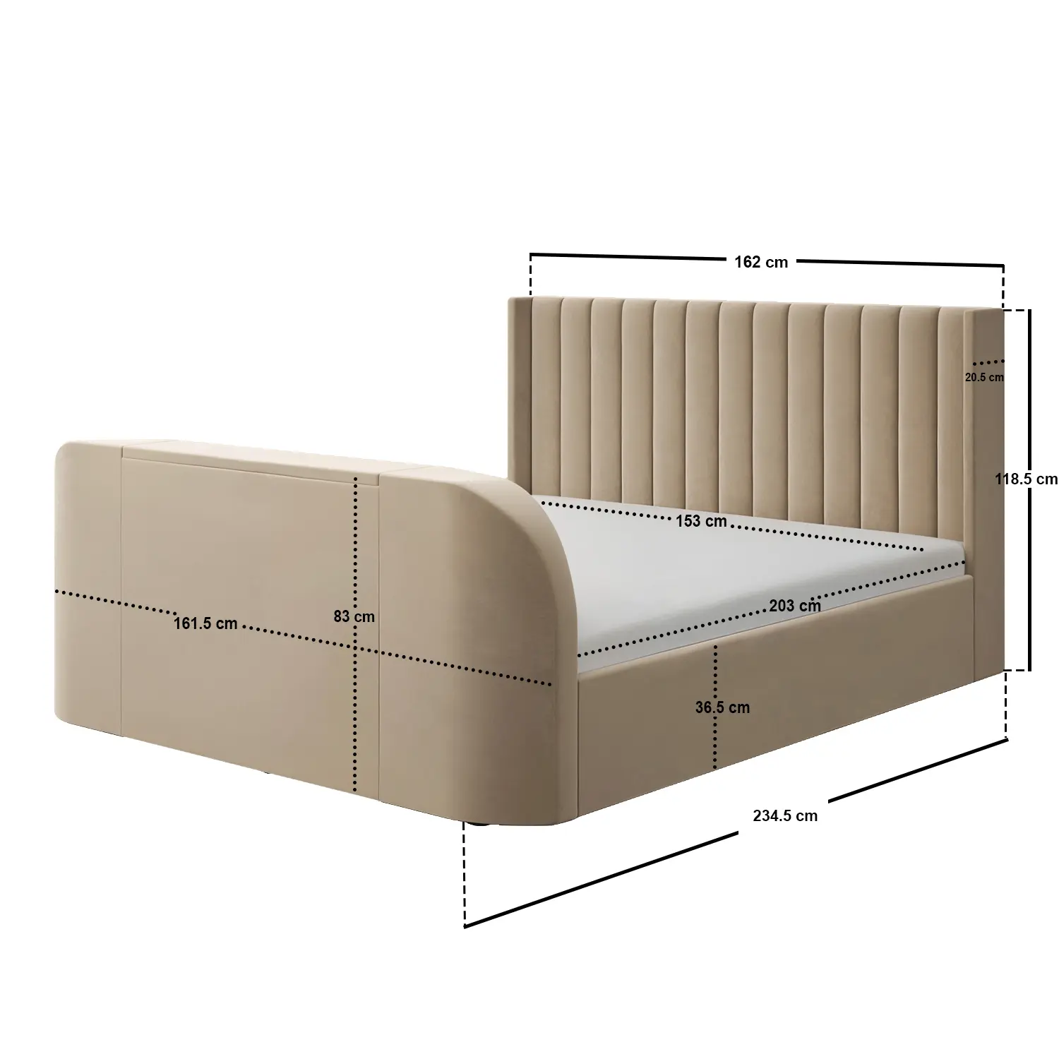 Flair Fallon TV Side Lift Ottoman Bed | Storage Bed Frames
